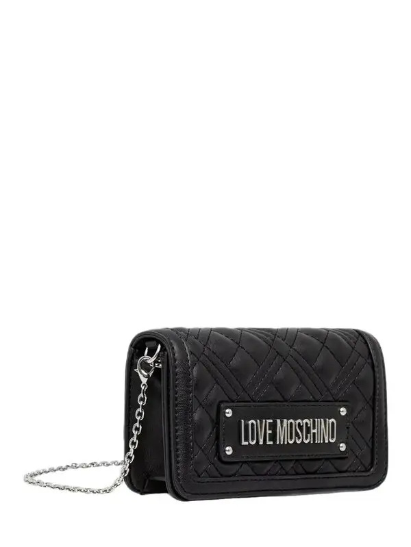 Moschino Quilted Crossbody Bag With Chain Strap - Black