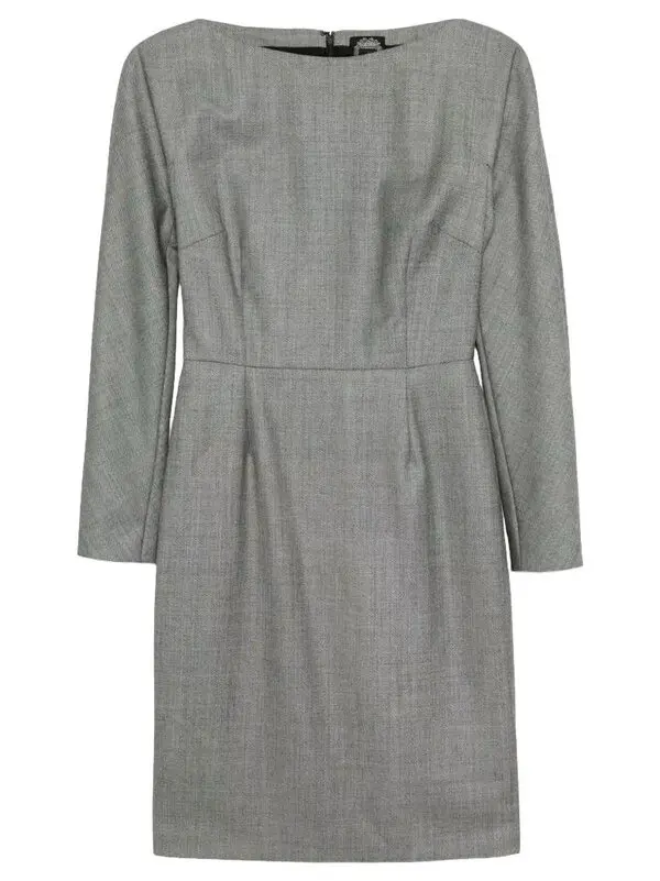 Dior Boat-neck Long-sleeve Dress - Grey