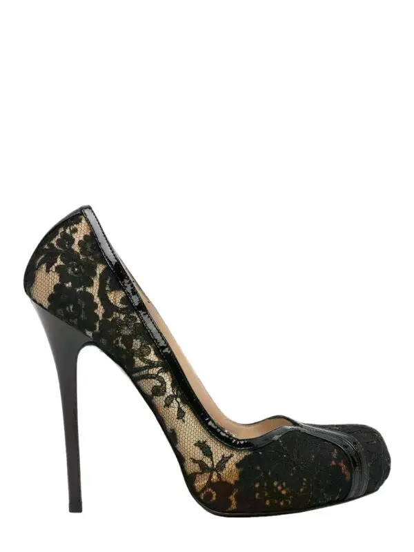 Alexander McQueen 130mm Lace Overlay Pumps - Black