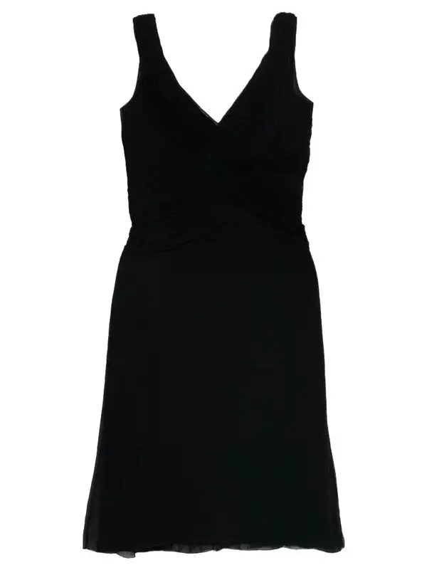 Prada V-neck Sleeveless Dress - Black