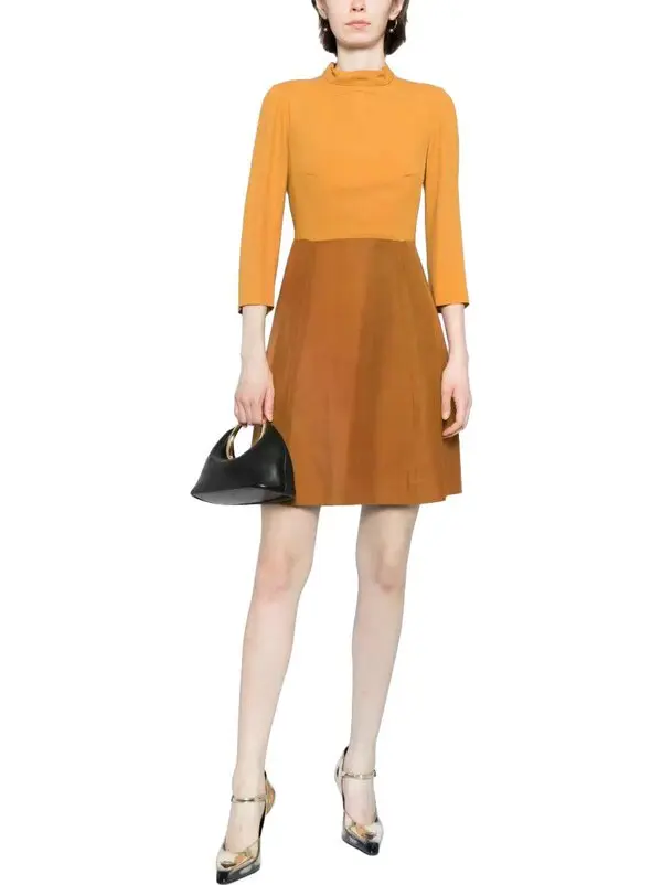 Chloé Two-tone Silk Dress - Brown