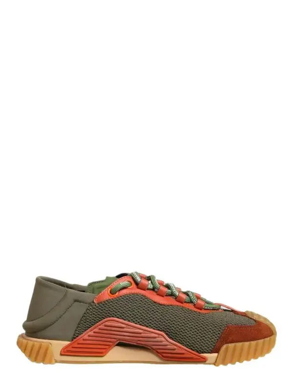 Dolce & Gabbana Low-top Sneakers With Mesh And Suede Accents - Green