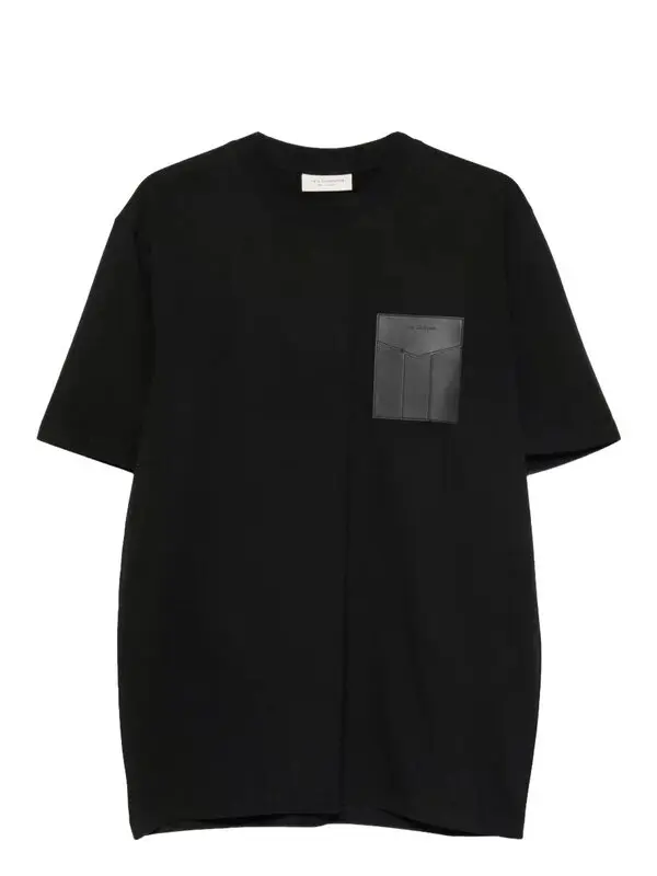 YES LONDON Leather-patch Pocket T-shirt - Black