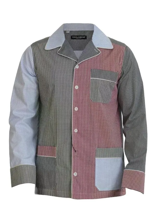 Dolce & Gabbana Patchwork Gingham Shirt - Blue