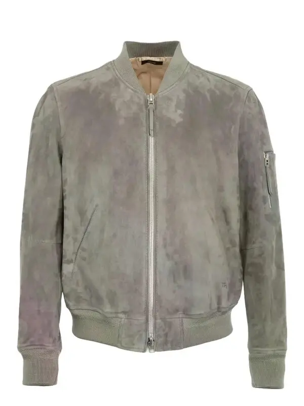 TOM FORD Suede Bomber Jacket - Grey