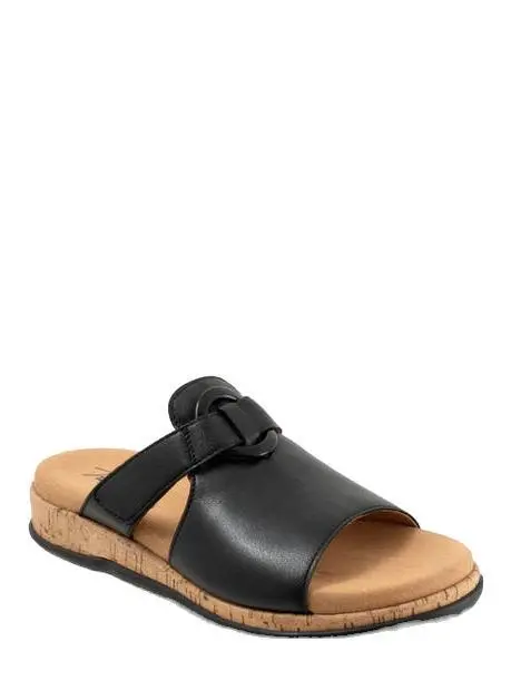 Trotters Ginnie Platform Wedge Slide Sandal - Black