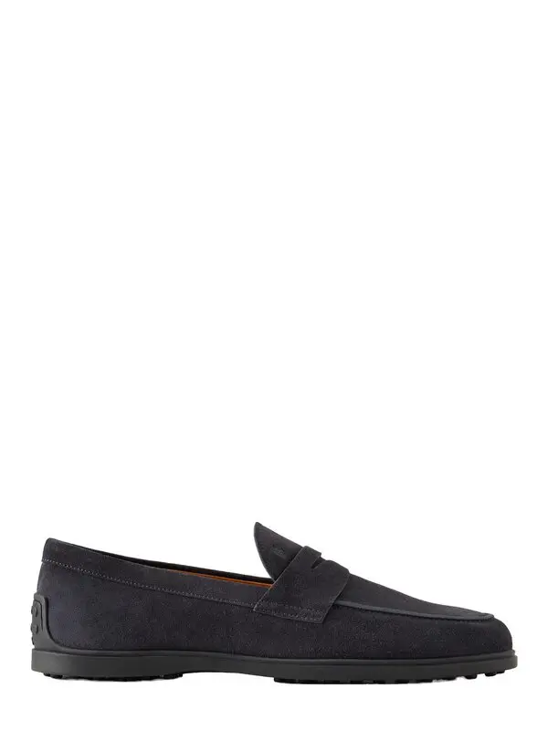 TOD'S Suede Penny Loafers - Gray