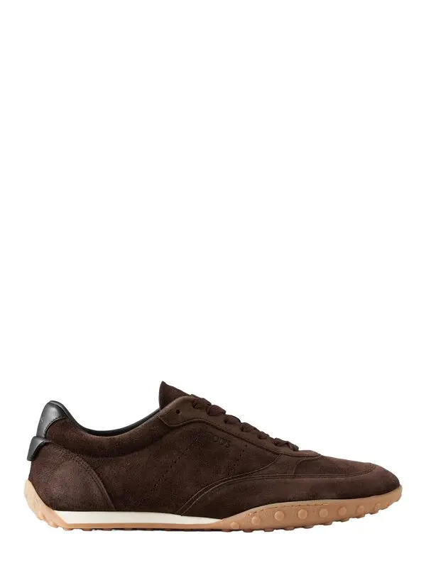 TOD'S Paneled Suede Sneakers - Dark Brown