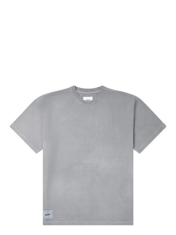 WTAPS Logo-appliquéd Cotton-jersey T-shirt - Gray