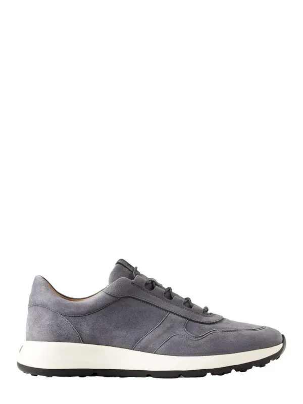 TOD'S Paneled Suede Sneakers - Gray