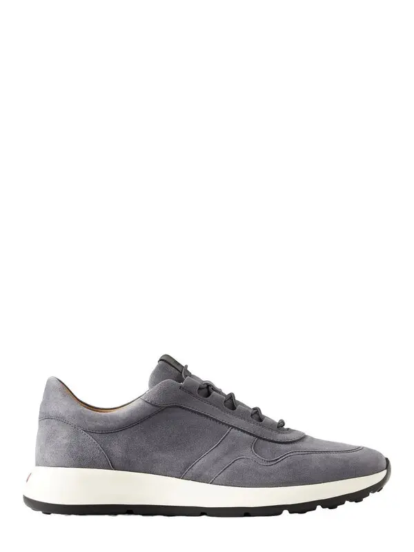 TOD'S Paneled Suede Sneakers - Gray