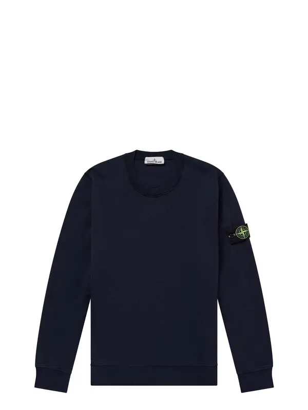 Stone Island Garment-dyed Cotton-fleece Sweatshirt - Blue