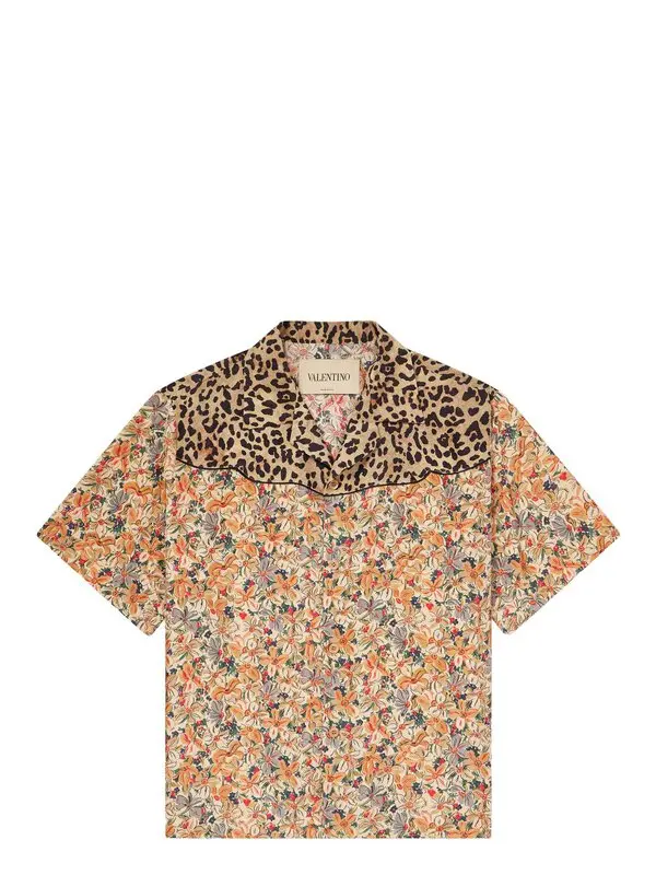 Valentino Garavani Camp-collar Printed Silk-satin Shirt - Multi