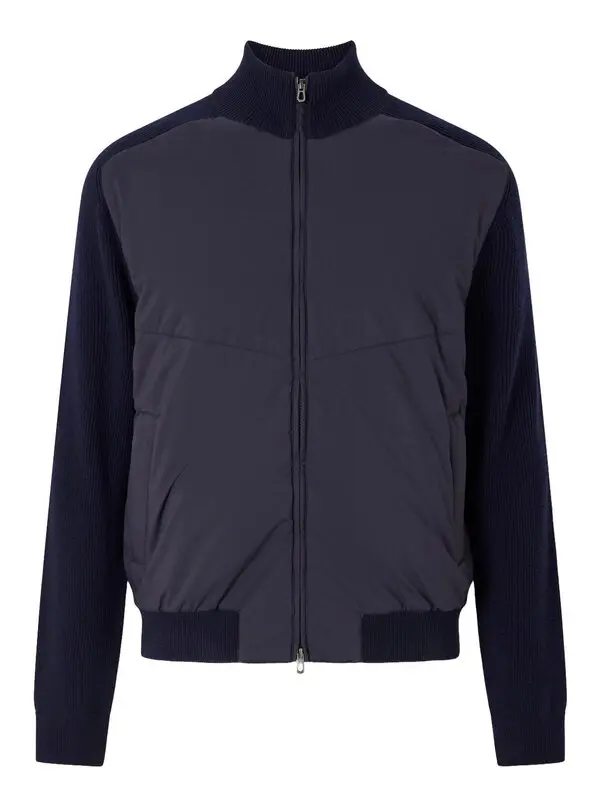 Sease Virgin Wool And Shell Bomber Jacket - Blue
