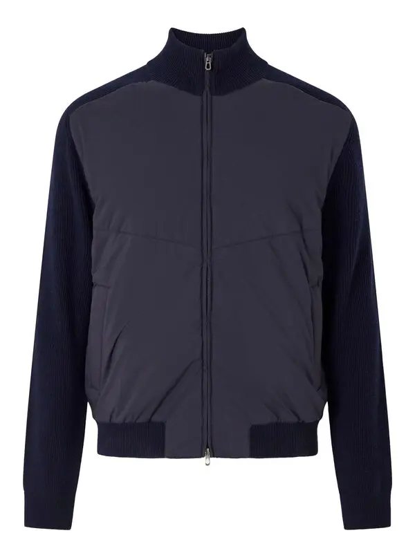 Sease Virgin Wool And Shell Bomber Jacket - Navy