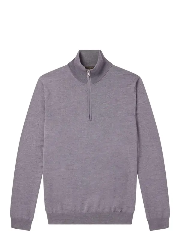SLOWEAR Zanone Flexwool Half-zip Sweater - Gray