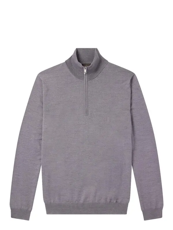 SLOWEAR Zanone Flexwool Half-zip Sweater - Gray