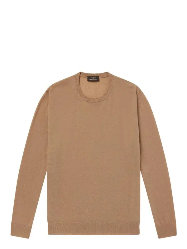 SLOWEAR Zanone Cashmere-blend Crew Neck Sweater - Brown