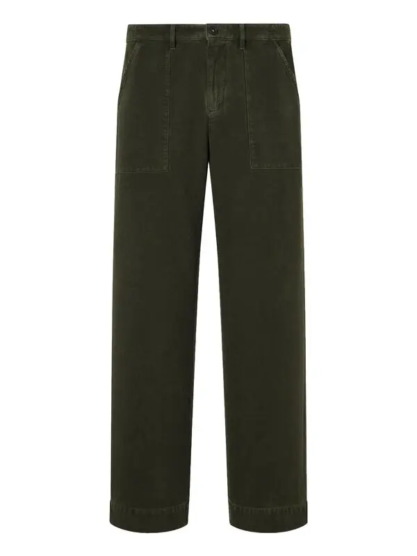 Massimo Alba New Ragata Straight-leg Brushed Cotton Trousers - Green