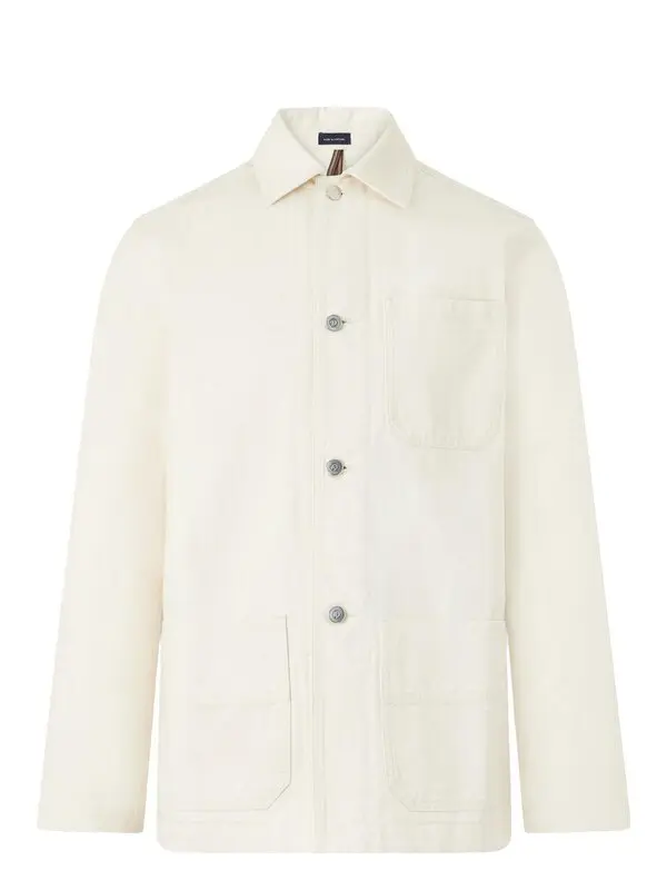 DRAKE'S Denim Overshirt - Neutrals