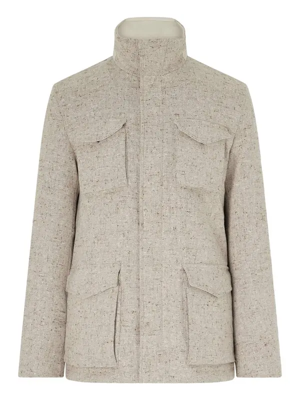 Herno Virgin Wool-tweed Field Jacket - Cream