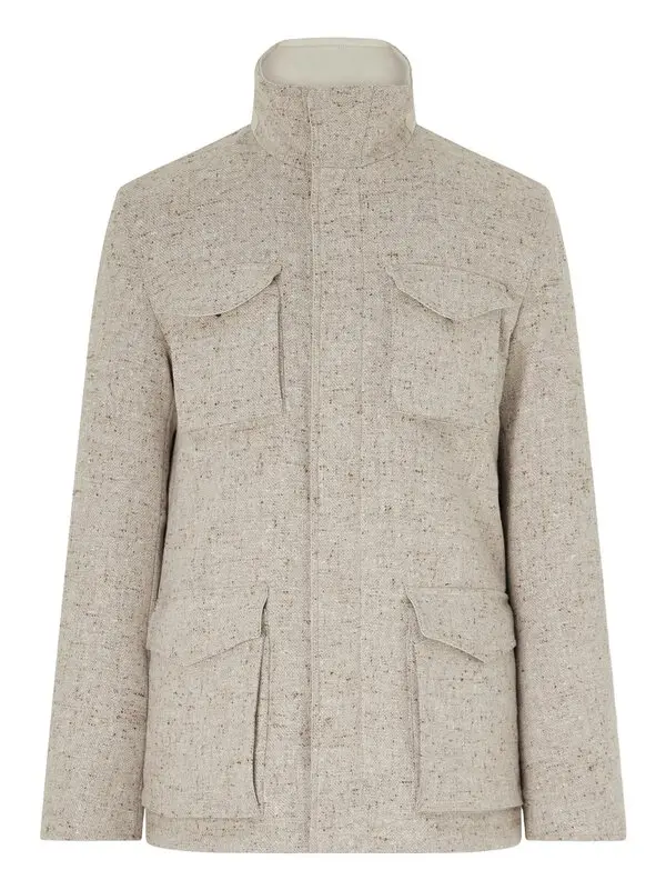 Herno Virgin Wool-tweed Field Jacket - Neutrals