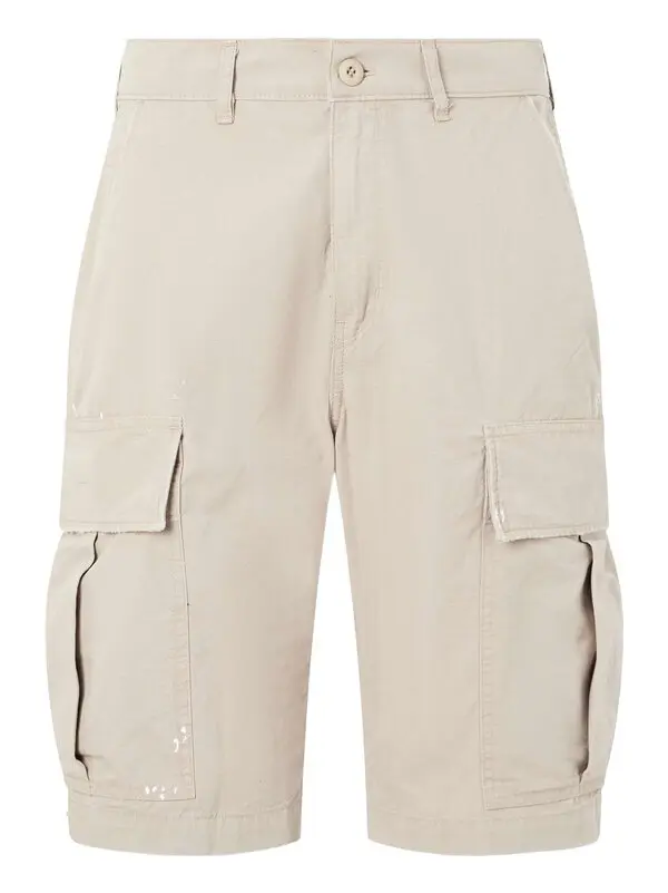 CHERRY LOS ANGELES Wide-leg Cotton Cargo Shorts - Cream
