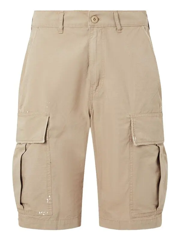 CHERRY LOS ANGELES Wide-leg Cotton Cargo Shorts - Neutrals