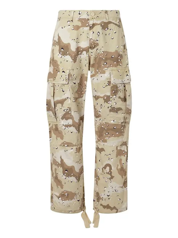 CHERRY LOS ANGELES Wide-leg Camouflage Cargo Trousers - Neutrals