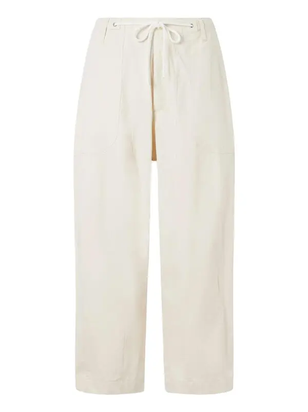 CHERRY LOS ANGELES Wide-leg Cotton Twill Trousers - Ivory