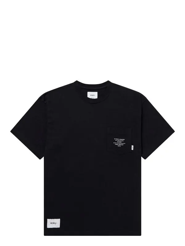 WTAPS Logo-appliquéd Printed Cotton-jersey T-shirt - Black