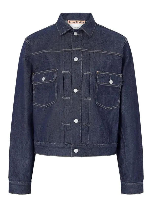 Acne Studios Cropped Denim Trucker Jacket - Blue