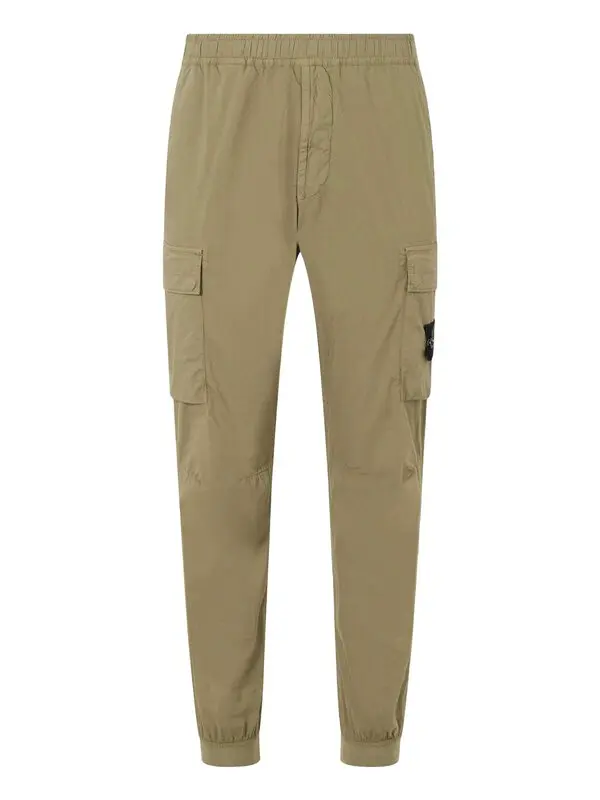 Stone Island Tapered Stretch-cotton Cargo Trousers - Green