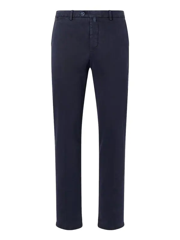 Kiton Straight-leg Lyocell-blend Trousers - Blue