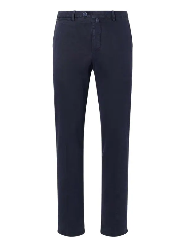 Kiton Straight-leg Lyocell-blend Trousers - Navy