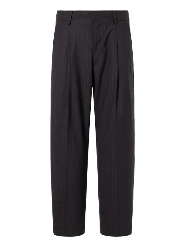 Nn07 Kay 10037 Straight-leg Pleated Woven Trousers - Brown