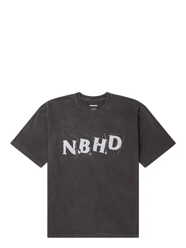 NEIGHBORHOOD Logo-printed Cotton-jersey T-shirt - Gray