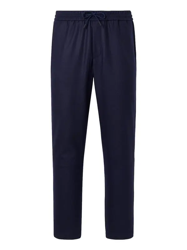 Sease Mindset Stretch Virgin Wool-flannel Straight-leg Trousers - Blue