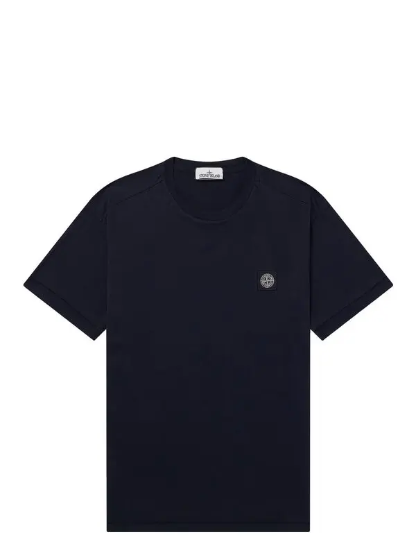Stone Island Logo-appliquéd Cotton-jersey T-shirt - Blue