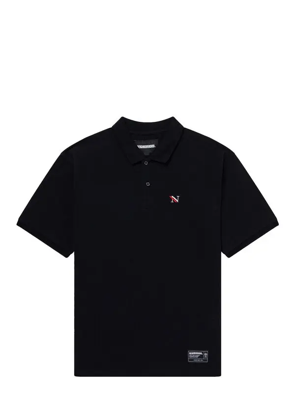 NEIGHBORHOOD Logo-appliquéd Embroidered Cotton-piqué Polo Shirt - Black