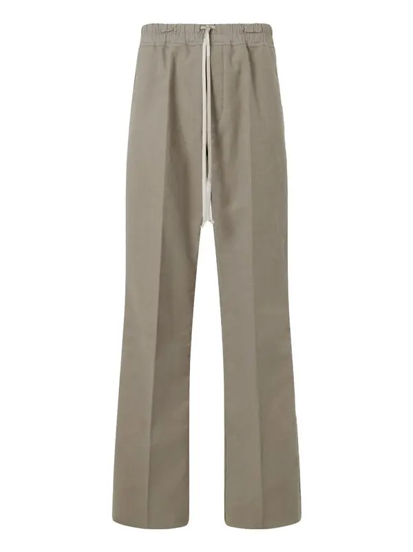 Rick Owens Dietrich Straight-leg Cotton-twill Drawstring Trousers - Gray