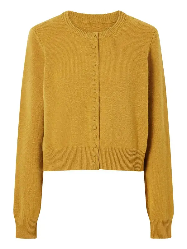 Tove Signe Wool And Cashmere-blend Cardigan - Yellow