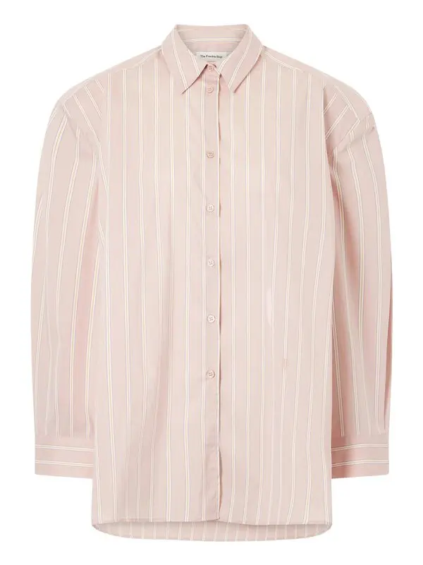 THE FRANKIE SHOP Oana Striped Cotton Poplin Shirt - Pink