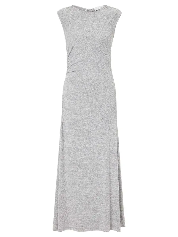 Proenza Schouler White Label Ruched Crepe-jersey Maxi Dress - Light Gray