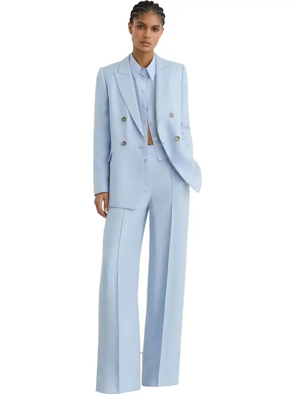 REISS Magda Wide-leg Suit Trousers - Blue