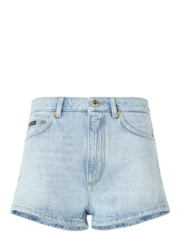 Dolce & Gabbana Cotton Denim Micro Shorts - Mid Denim