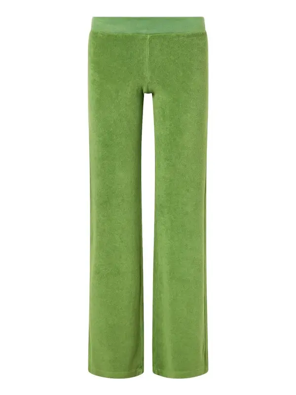 Eterne Cotton-blend Wide-leg Terry Cloth Lounge Pants - Green