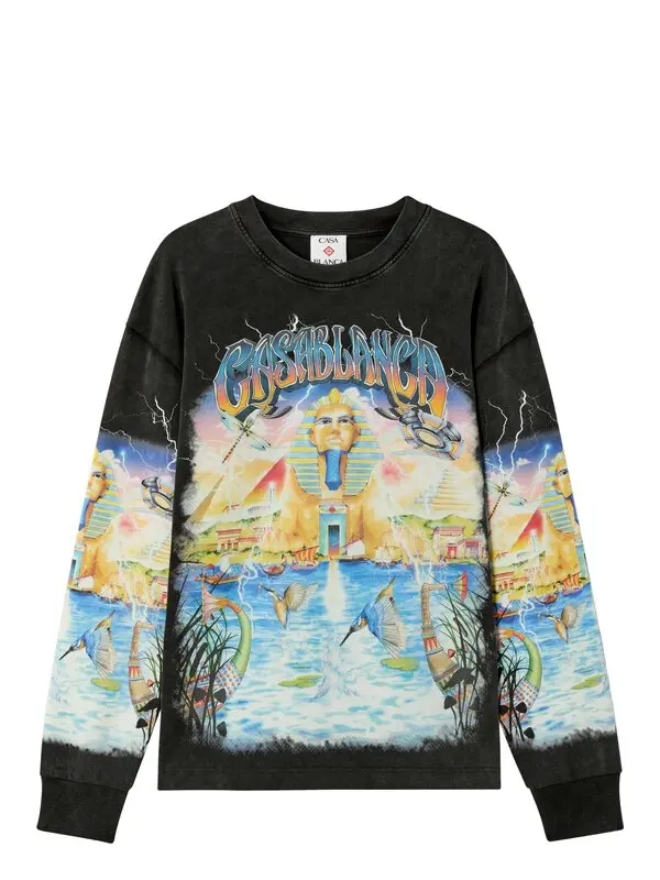 Casablanca Egypt As It Was Long Sleeve T-shirt - Black