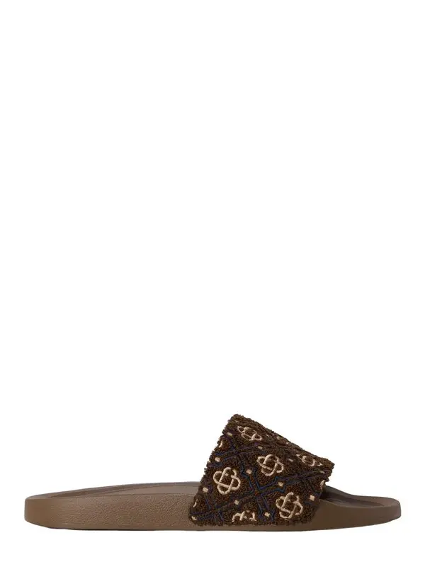 Casablanca Monogram Pool Slides - Brown
