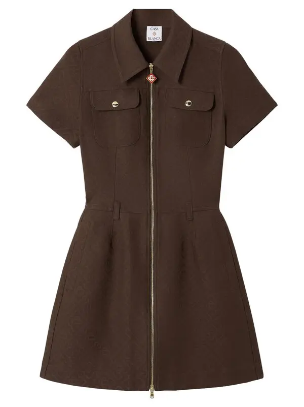 Casablanca Monogram Canvas Midi Dress - Dark Brown